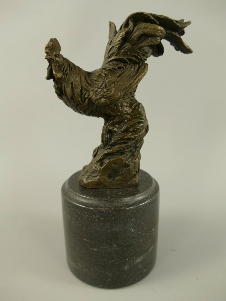 Bronze Figur Hahn, 15 cm hoch